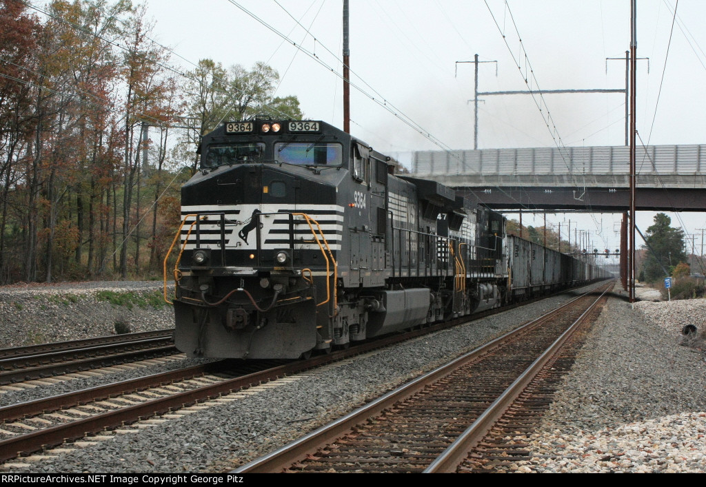NS 9364 and loaded coal train 590